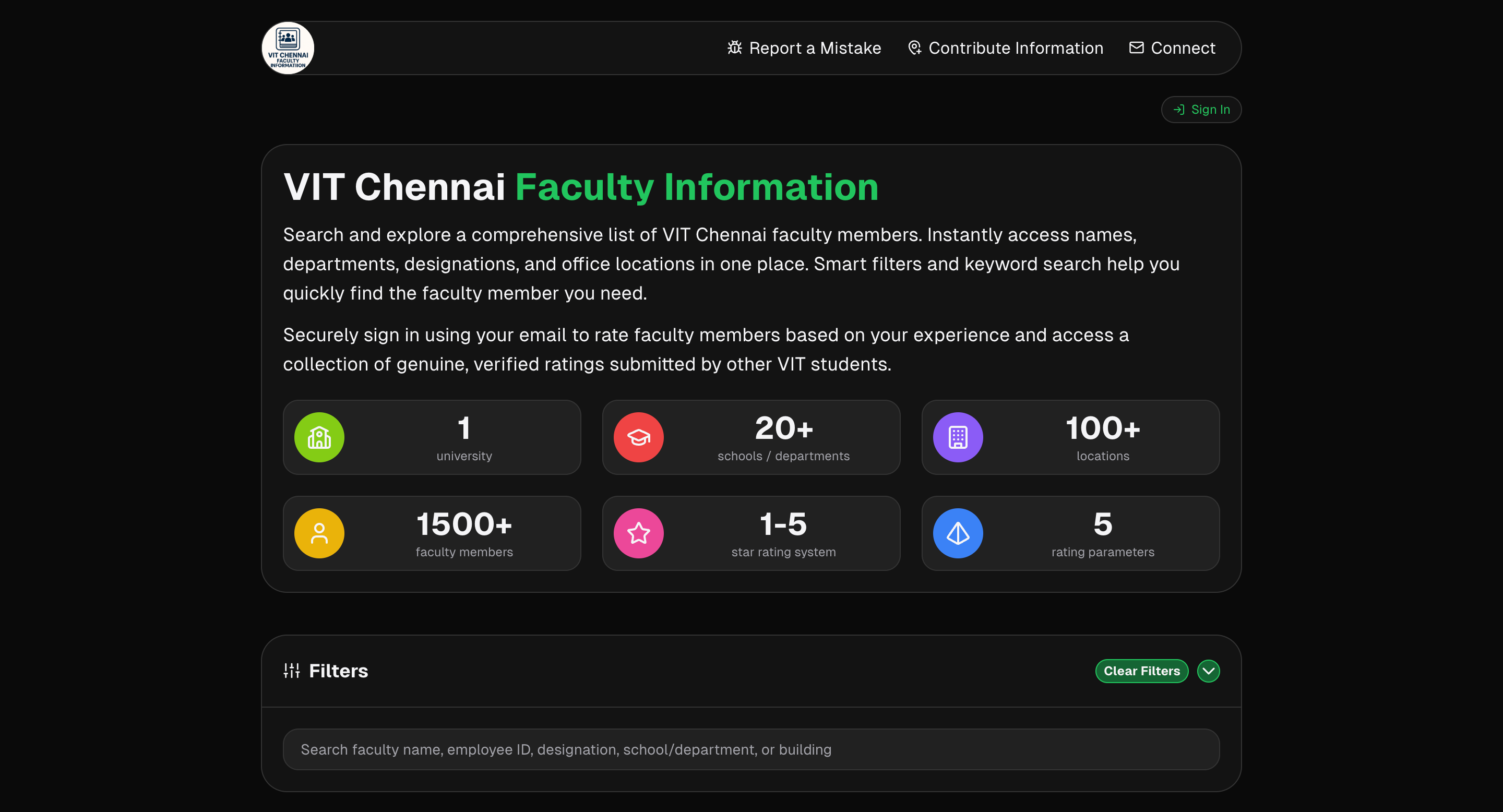 VIT Chennai Faculty Information